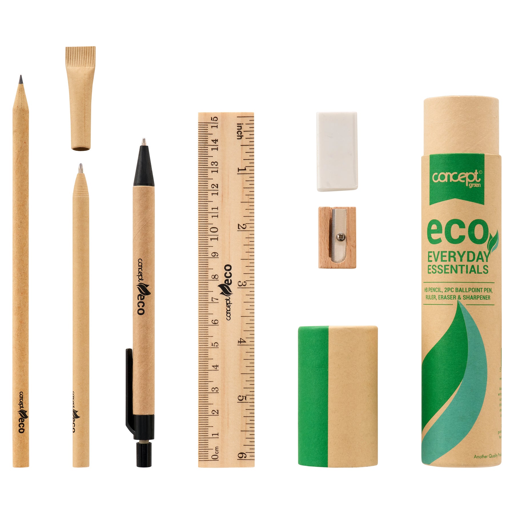Concept Green Stationery Eco Everyday Essentials - Set 6|Stationery ...