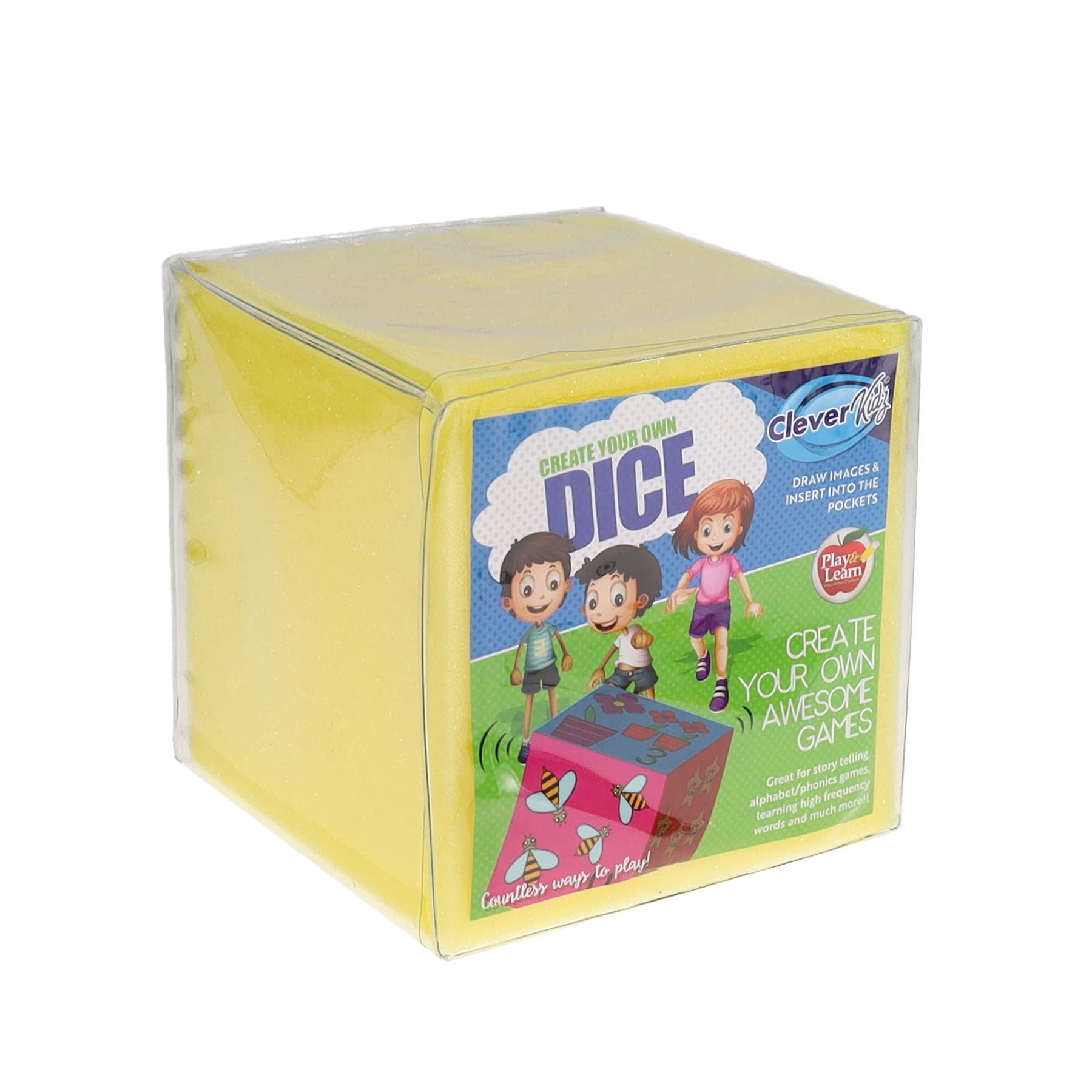 Clever Kidz 5 Create Your Own Games Foam Dice - 1 Dice with Pockets ...