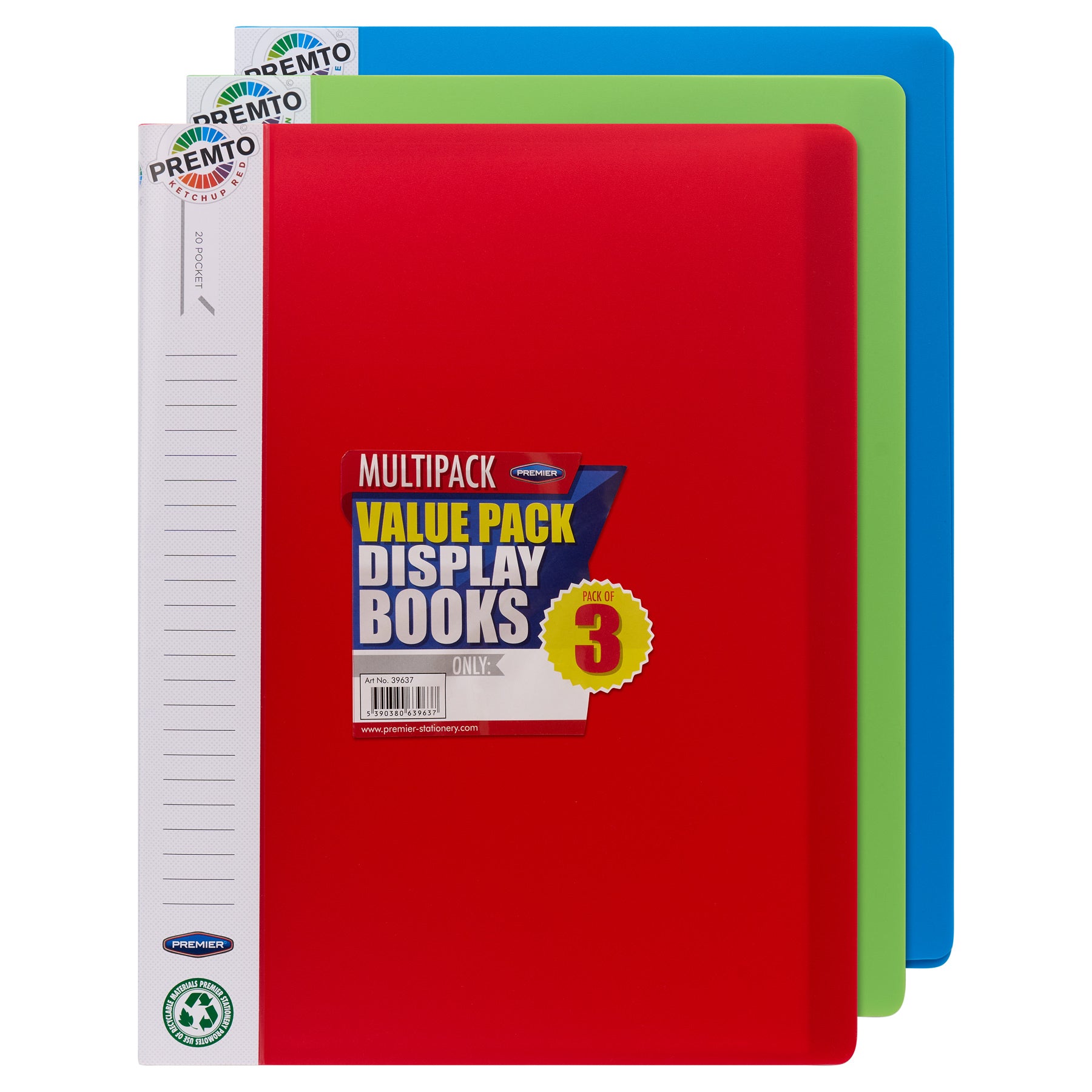 Premto A4 Pocket Display Book - 20 Pockets - Pack of 3|Stationery ...