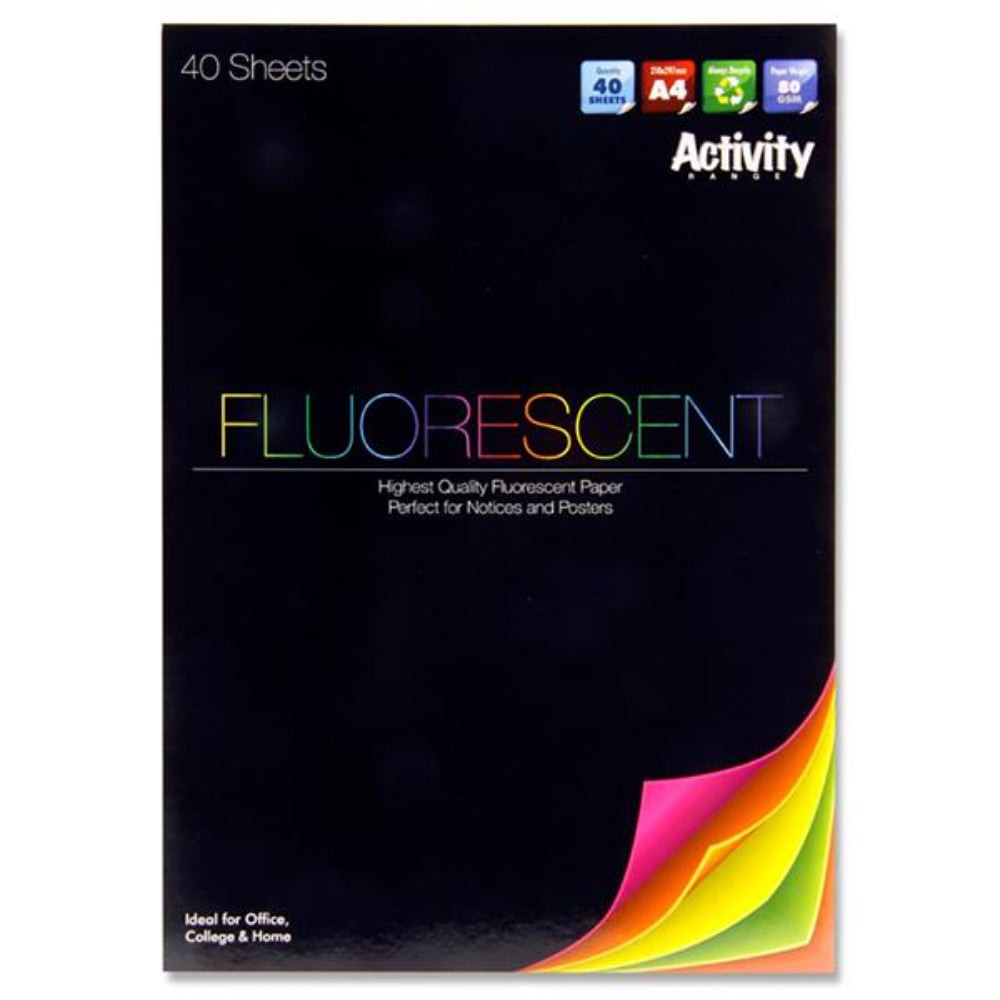 Premier Activity A4 Fluorescent Pad - 40 Sheets|Stationery Superstore ...