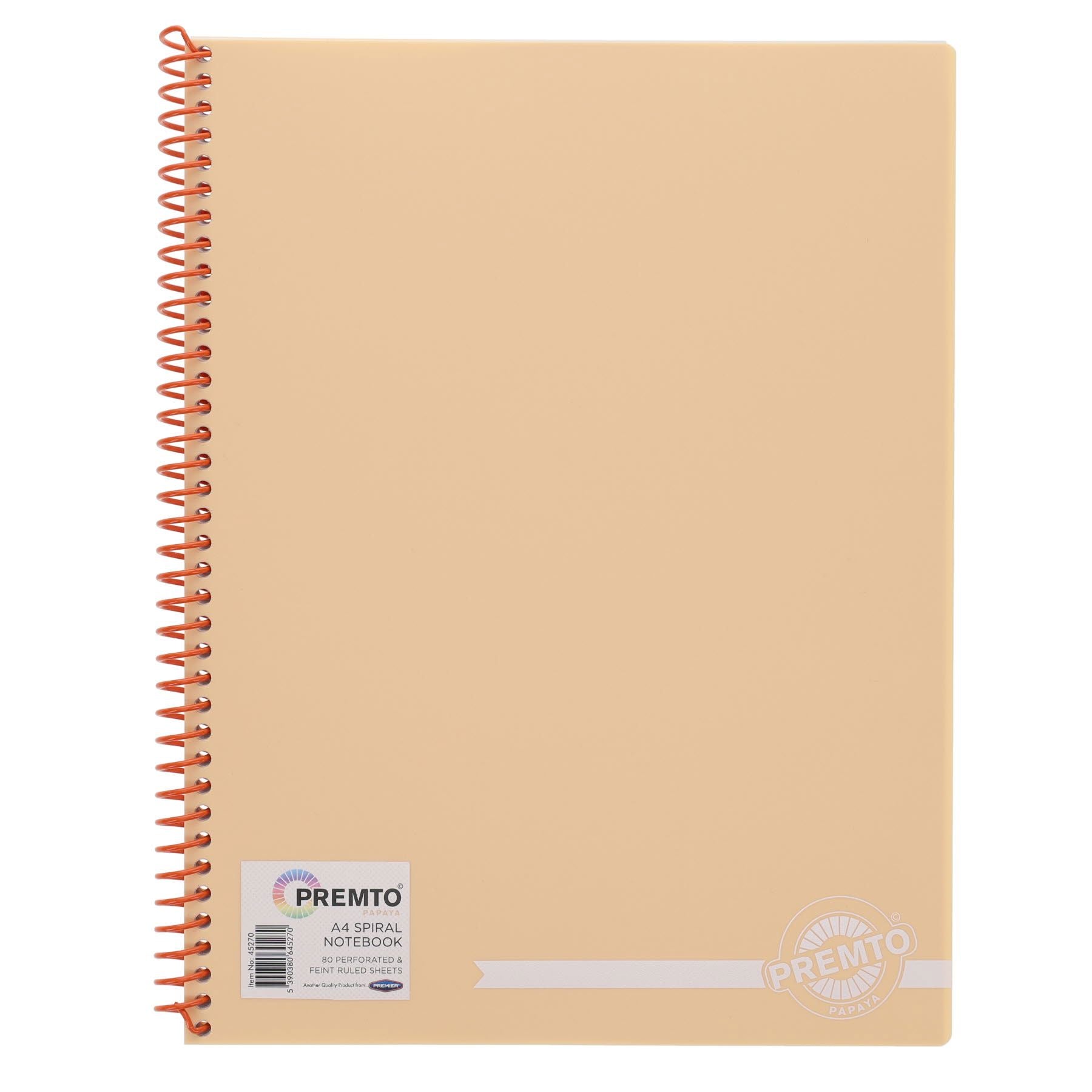 Premto Pastel A4 Spiral Notebook PP - 160 Pages - Papaya – Write Away ...